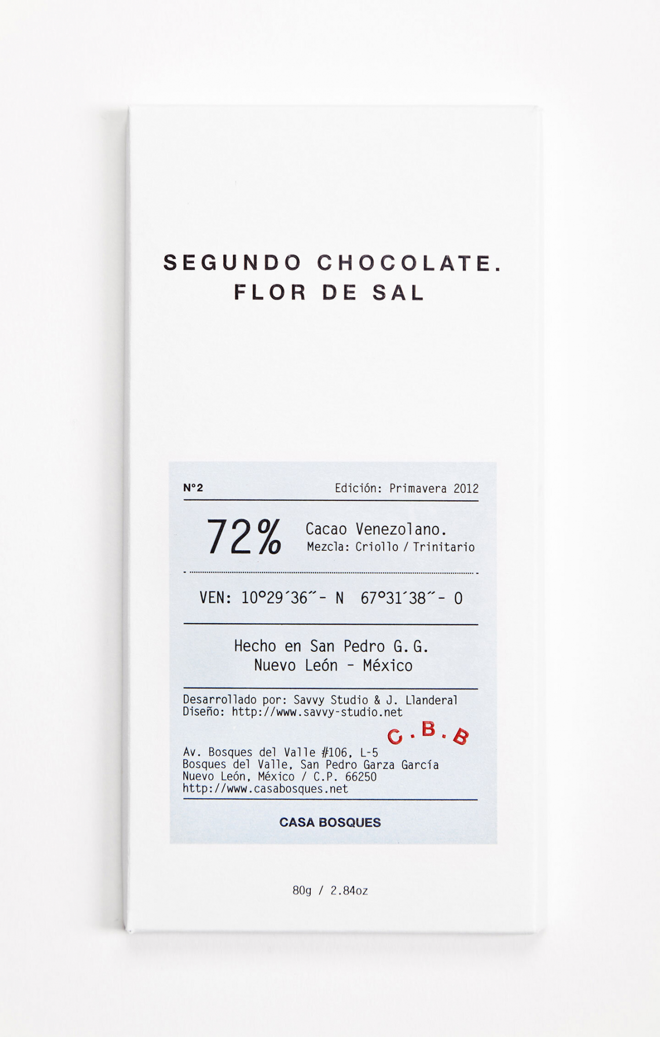 Packaging for Casa Bosques Chocolate by Savvy - BP&O