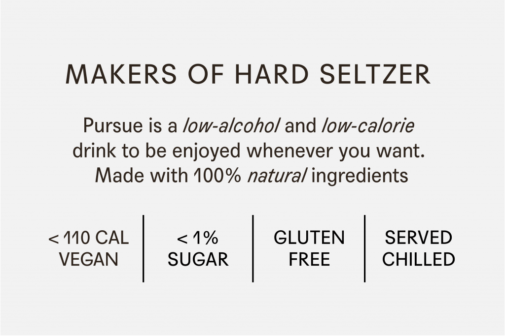 New Packaging for Pursue Hard Seltzer by OlssønBarbieri — BP&O