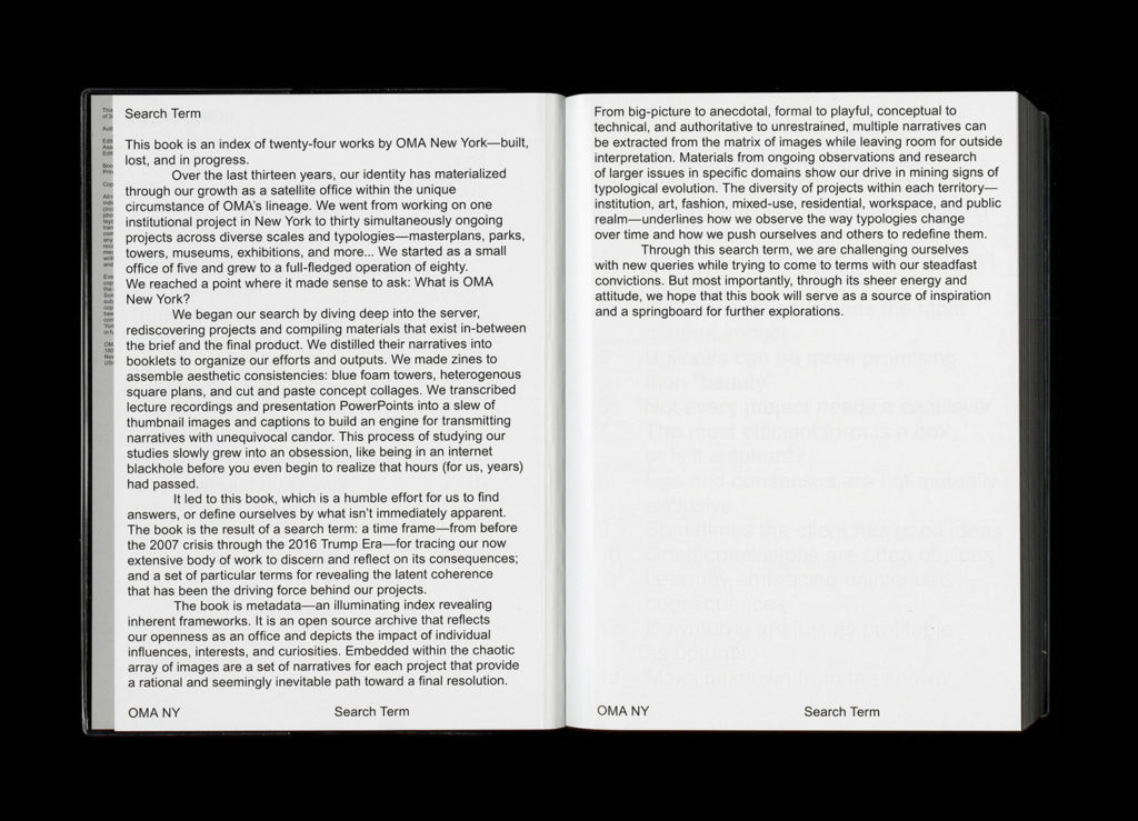 OMA NY Monograph by Studio Lin — BP&O